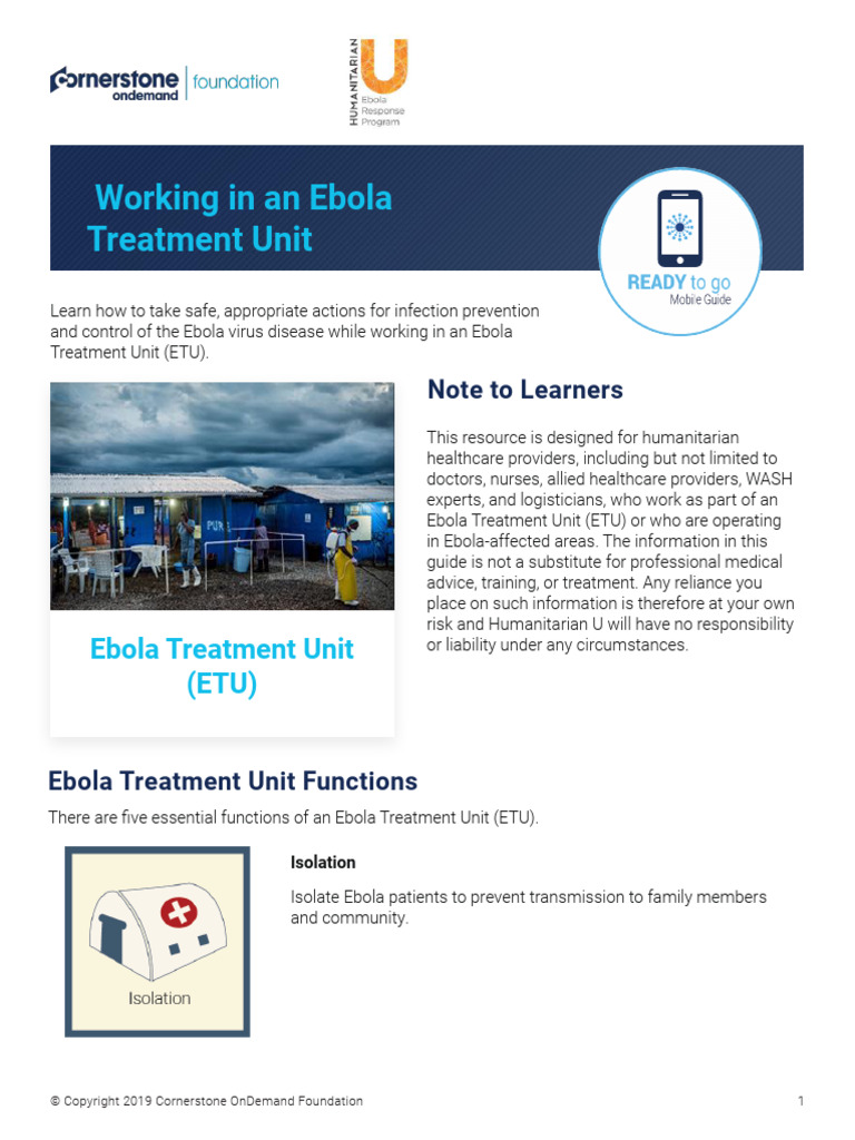 Mobile Guide Working in An Ebola Treatment Unit | PDF | Hand Washing ...