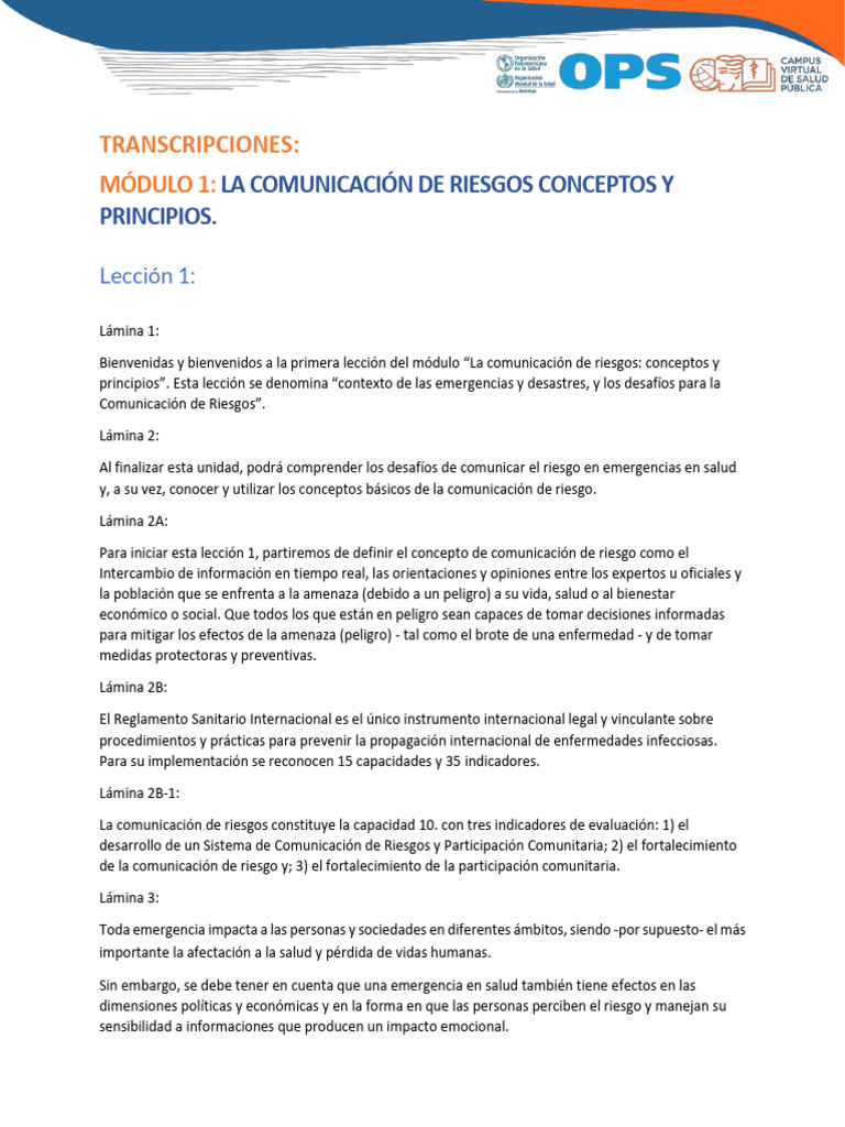 Módulo 1 - Transcripción | PDF | Pensamiento | Riesgo