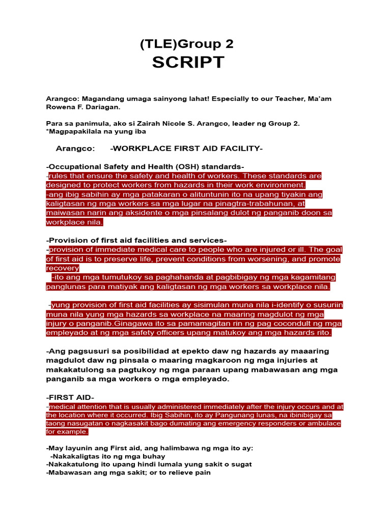 TLEGroup 2 Script | PDF