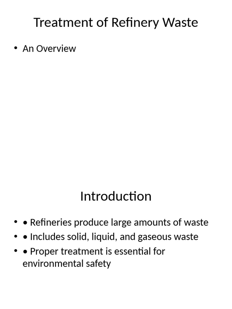 Treatment of Refinery Waste | PDF | Sewage Treatment | Waste