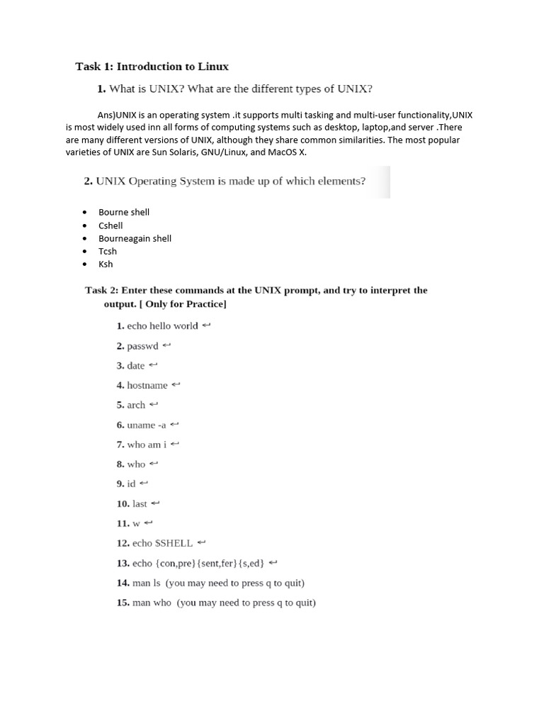 day-1 LINUX -assignment | PDF