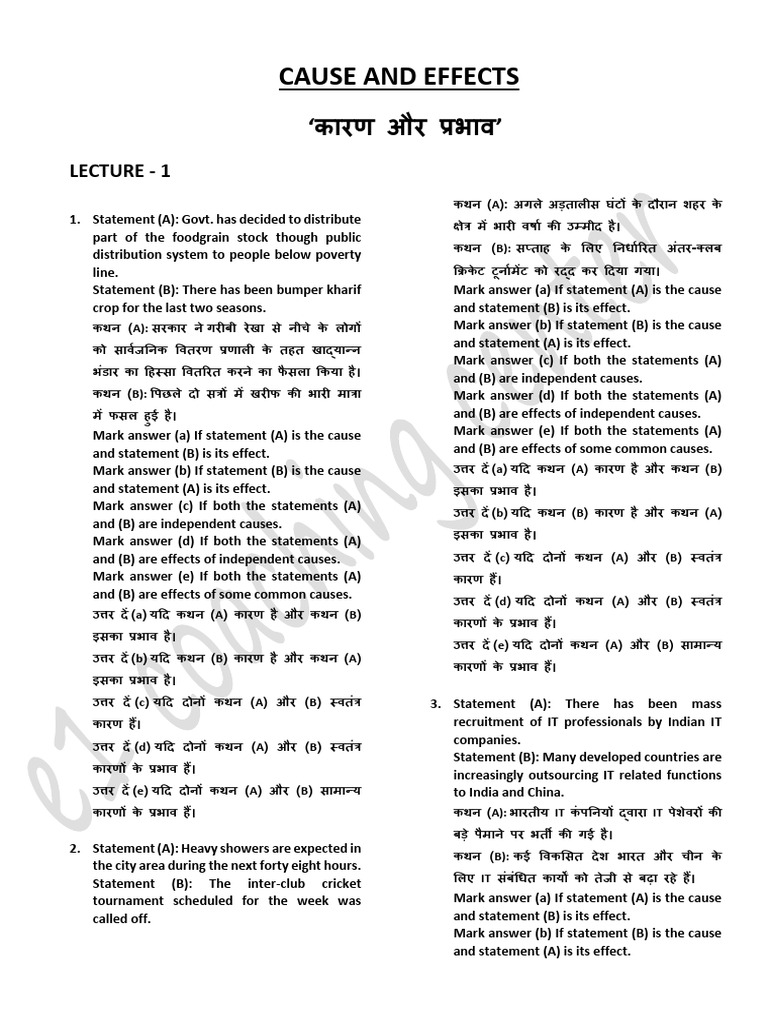 Cause and Effects PDF | PDF