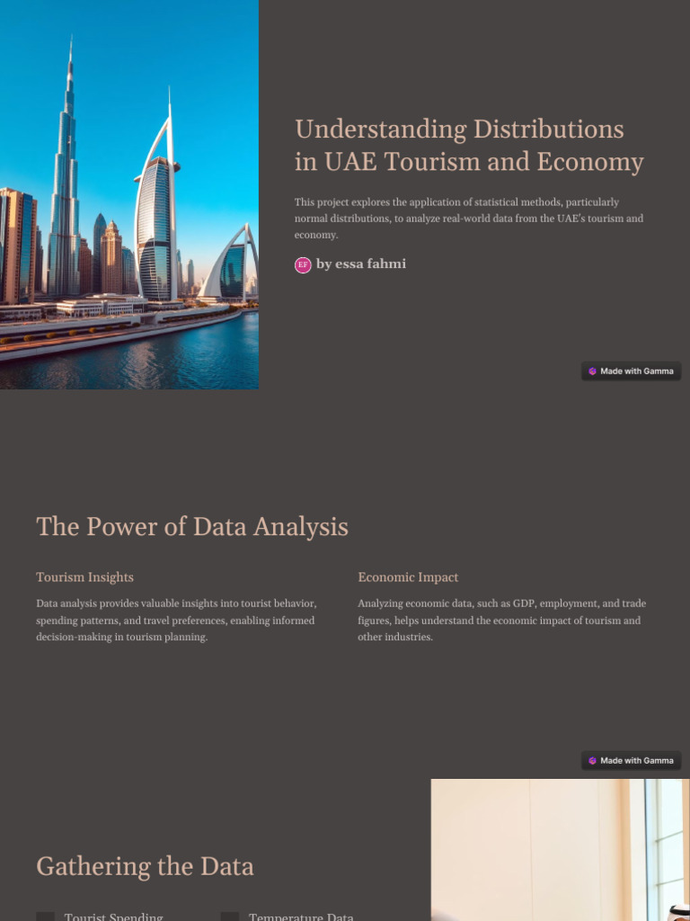 Understanding Distributions in UAE Tourism and Economy | PDF | Data | Mean