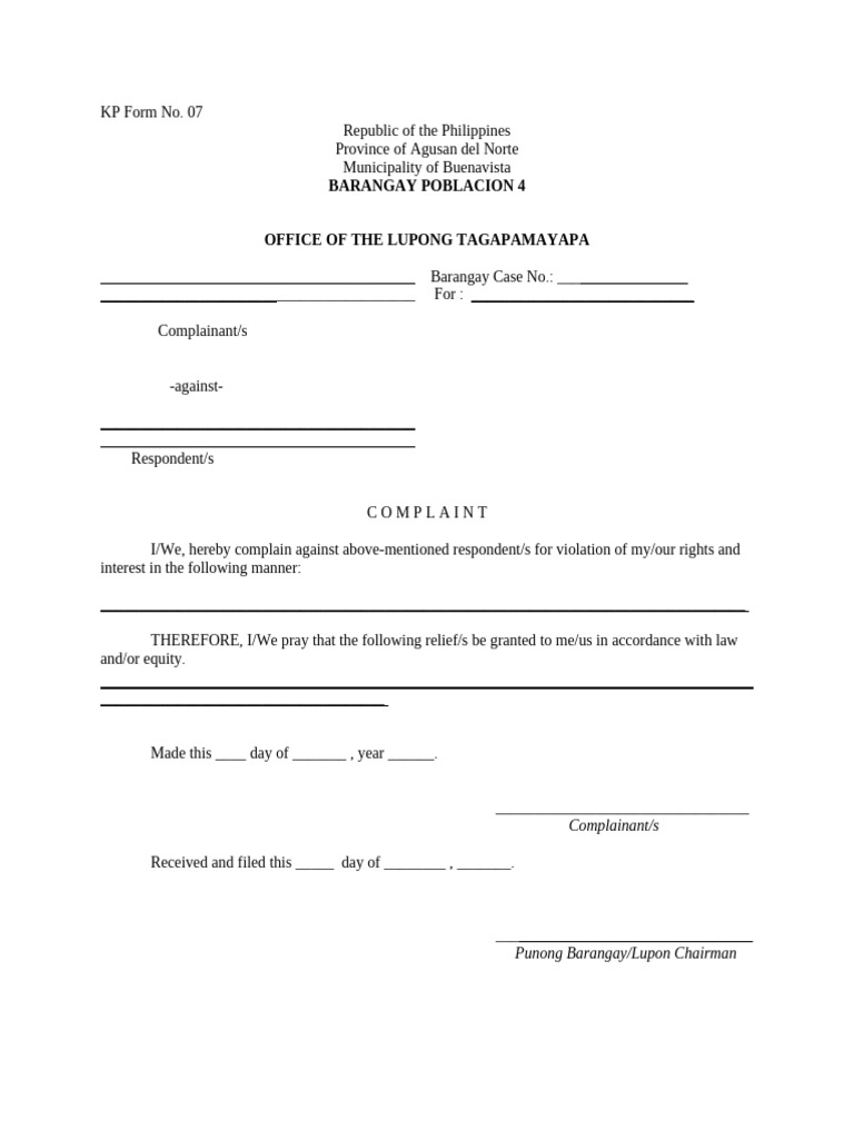 KP 07 Complaint | PDF