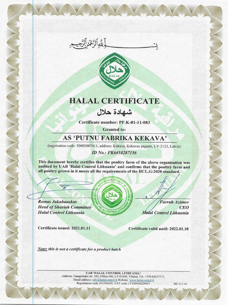 Halal Certificates | PDF