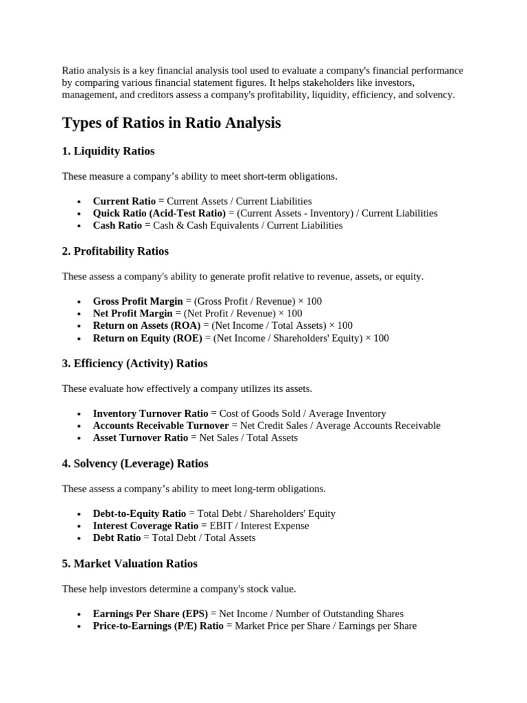 Ratio Analysis | PDF | Revenue | Financial Ratio