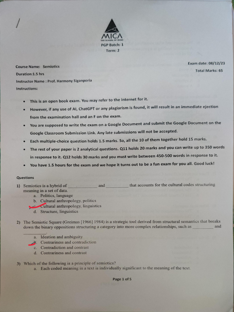 Term 2 QP PGP 30 | PDF