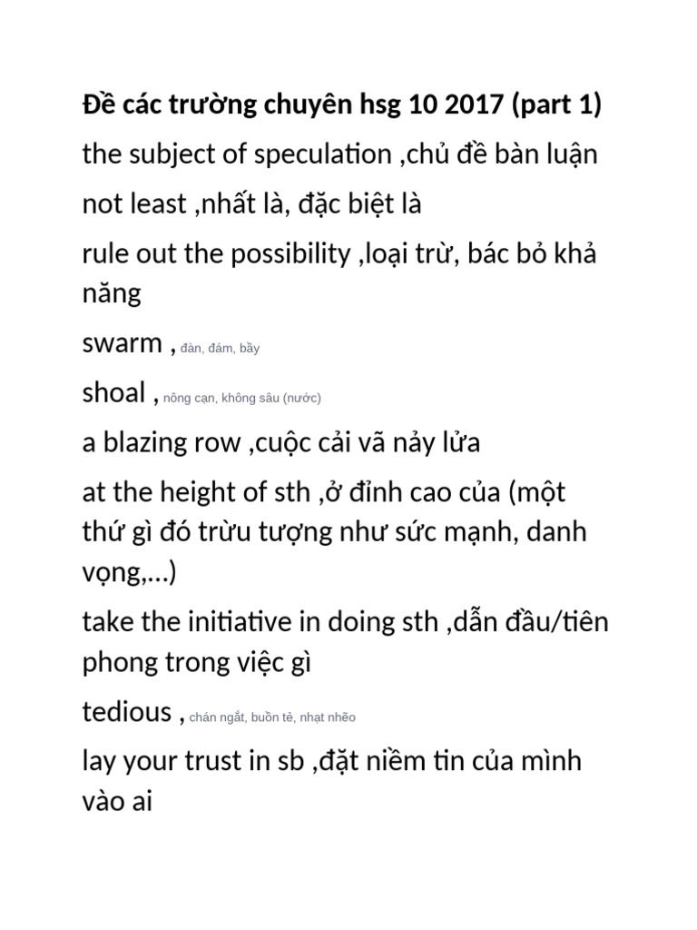 Đề các trường chuyên hsg 10 2017 (part 1) | PDF