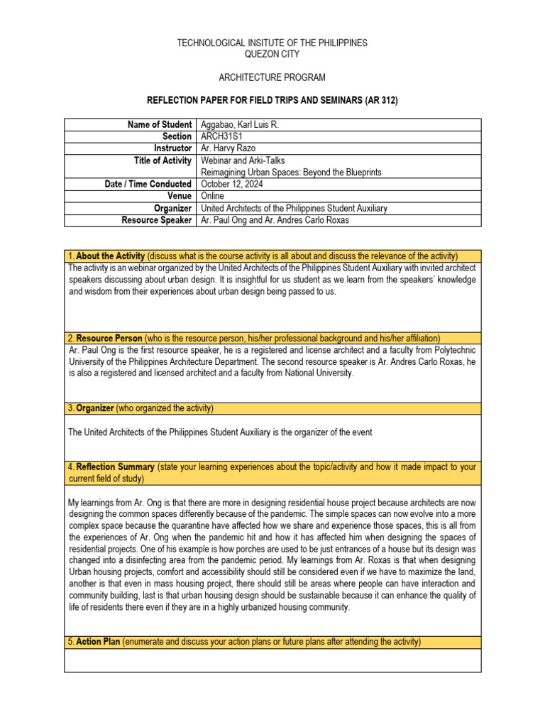 Aggaba0 - External Seminar Reflection Paper | PDF