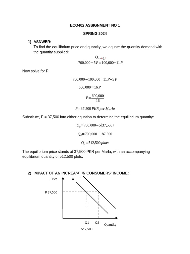 Equilibrium Price and Supply Analysis | PDF | Elasticity (Economics ...