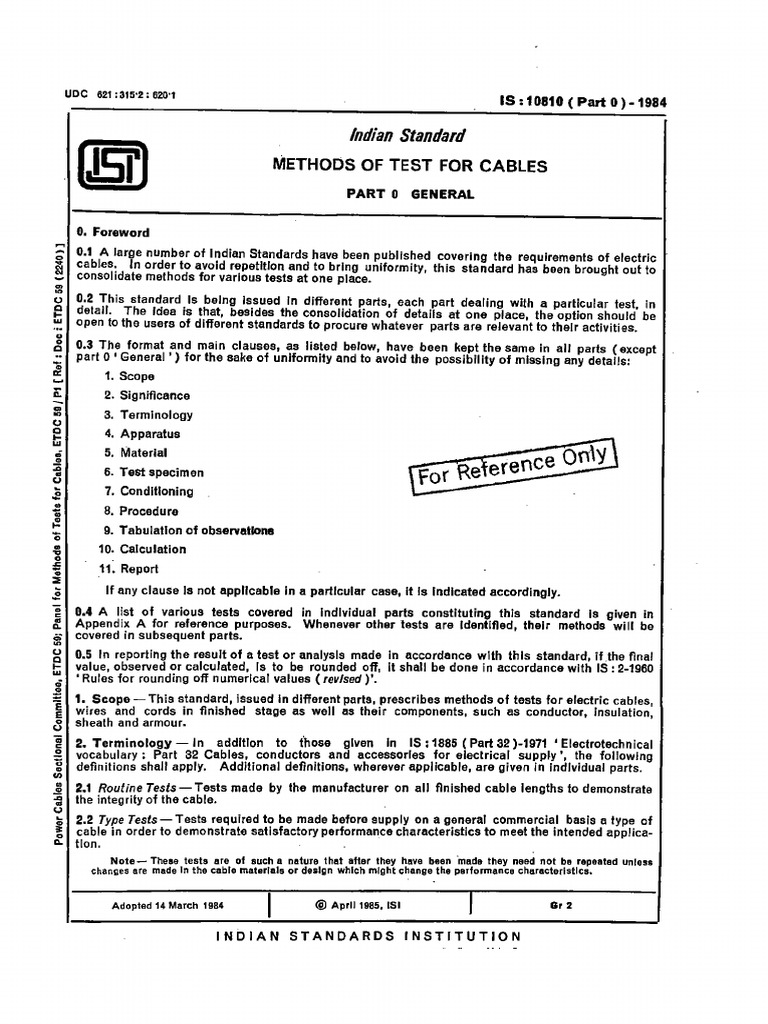 IS 10810 Full 1984 | PDF