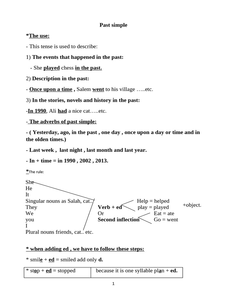 past simple | PDF | Verb | Plural