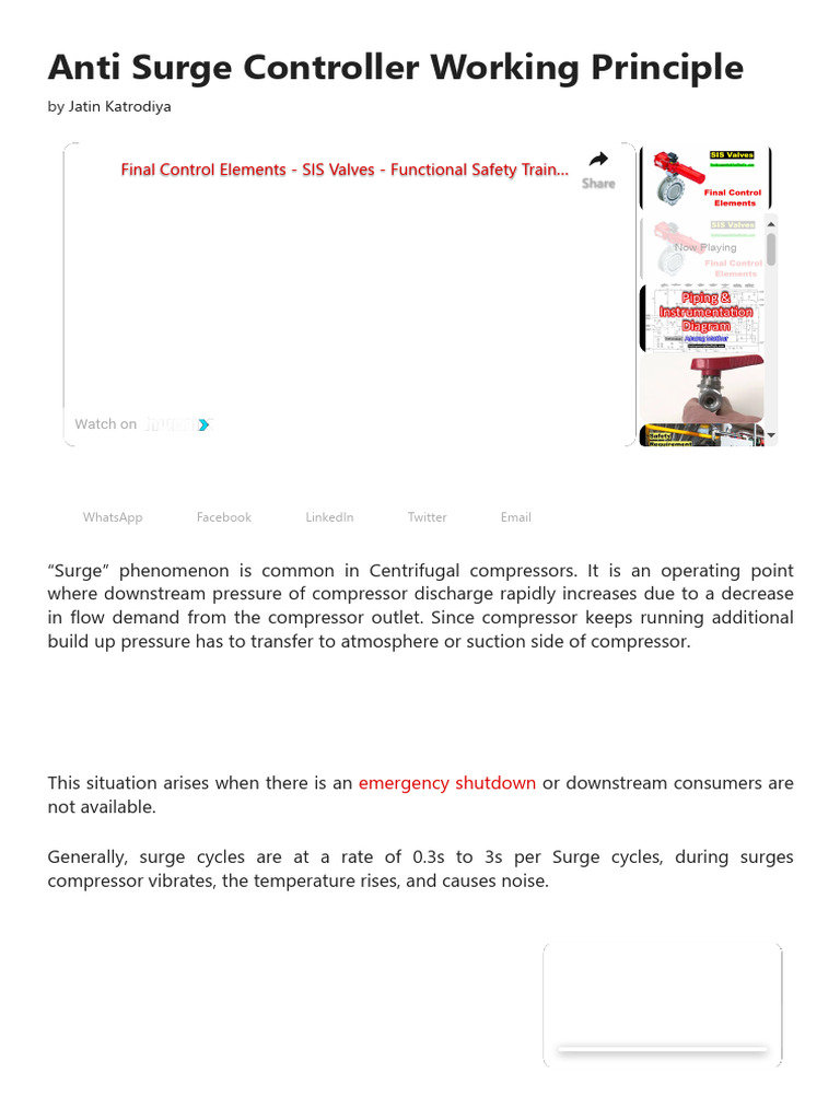 Anti-Surge Controller Functionality Explained | PDF | Valve ...