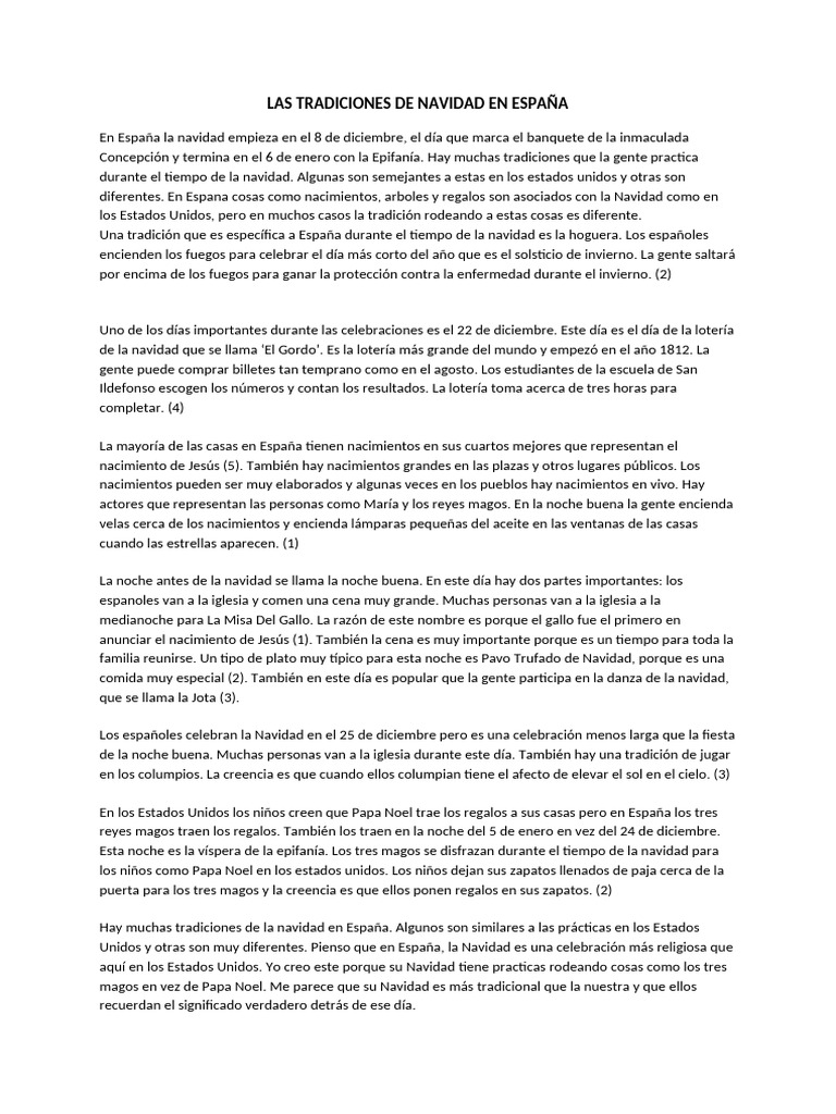 Las Tradiciones de Navidad en España | PDF | Navidad | Nochebuena