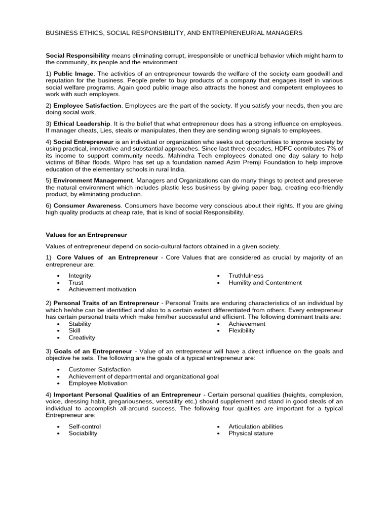 Business Ethics | PDF | Entrepreneurship | Business Ethics