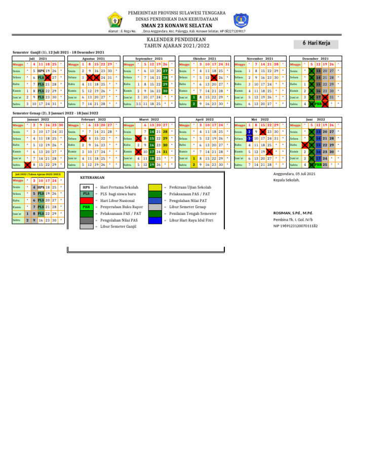 Kalender Pend 2021-2022 Ok | PDF