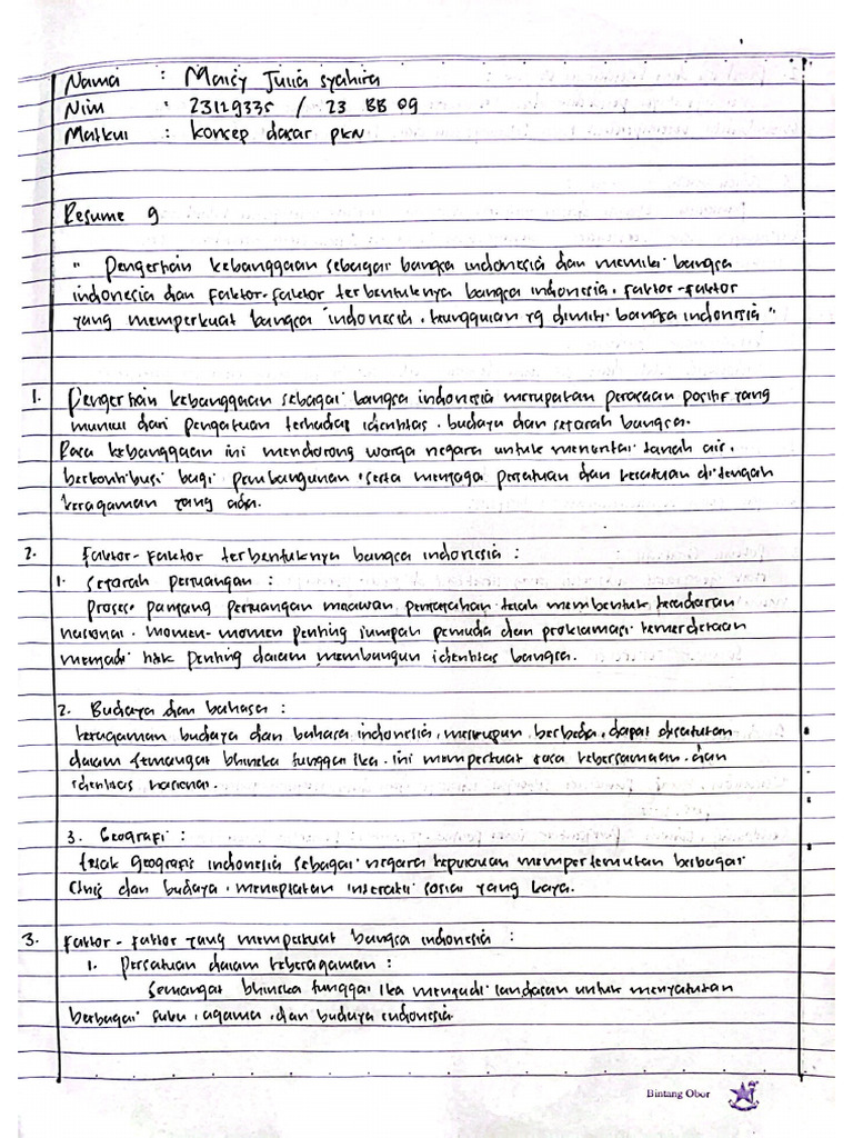 Resume 9 Konsep Dasar Pkn Sd_Maisy Julia | PDF
