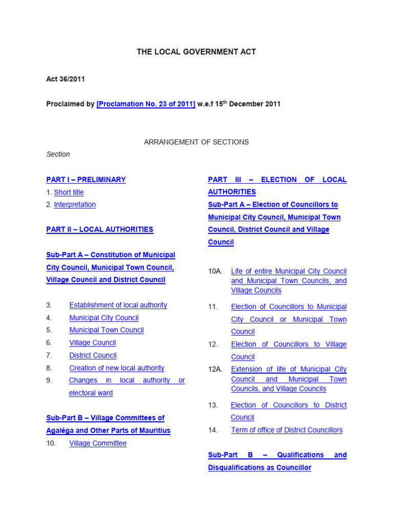 Local Government Act 2011 15 | PDF | Agriculture | Mayor