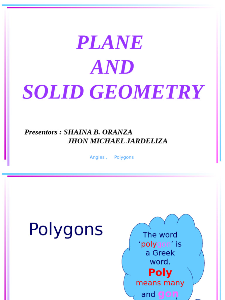 Plane and Solid Geometry 1 | PDF | Polygon | Angle
