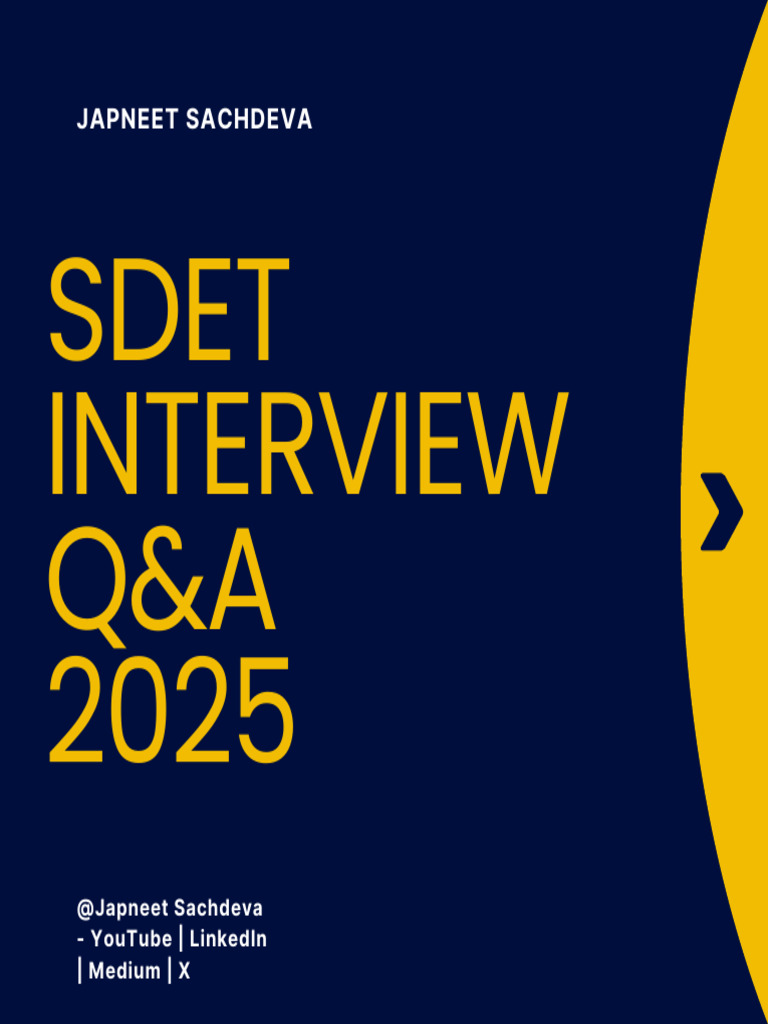 Top SDET Interview Q&A CheatSheet 2025 | PDF | Json | Java (Programming Language)