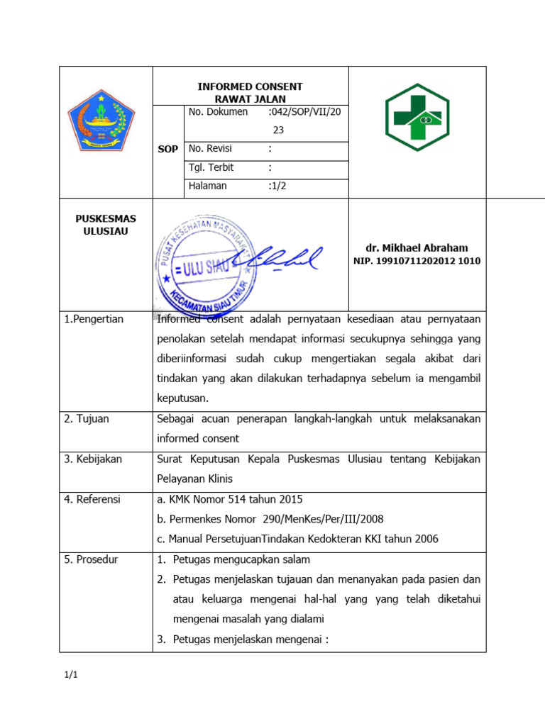 SOP Informed Consent | PDF