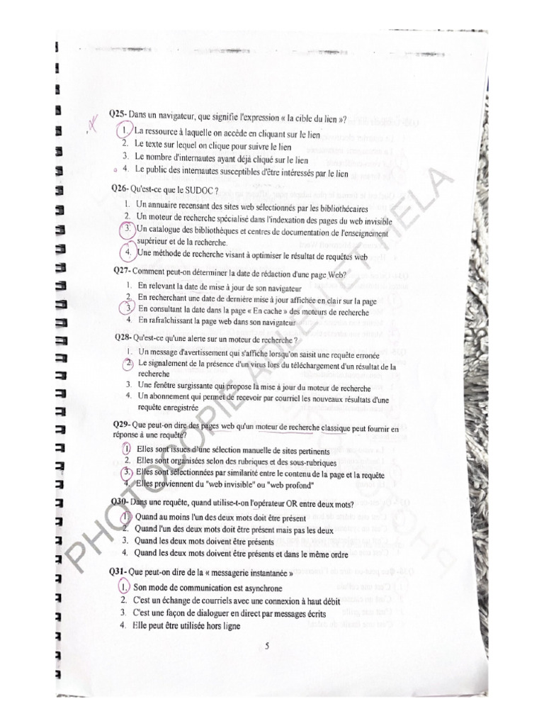 Q25 - Dans Un Navigateur, Que Signifie L'expression La Cible Du Lien | PDF