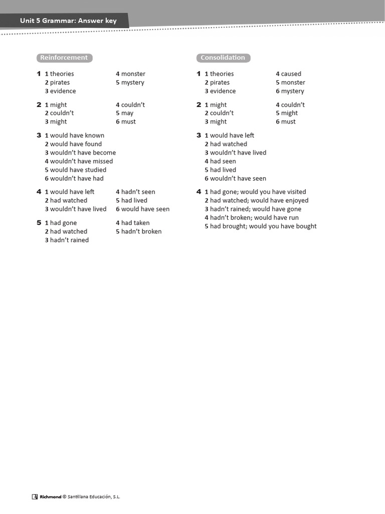 NY4 Grammar Worksheets Unit 5 Answer Key | PDF