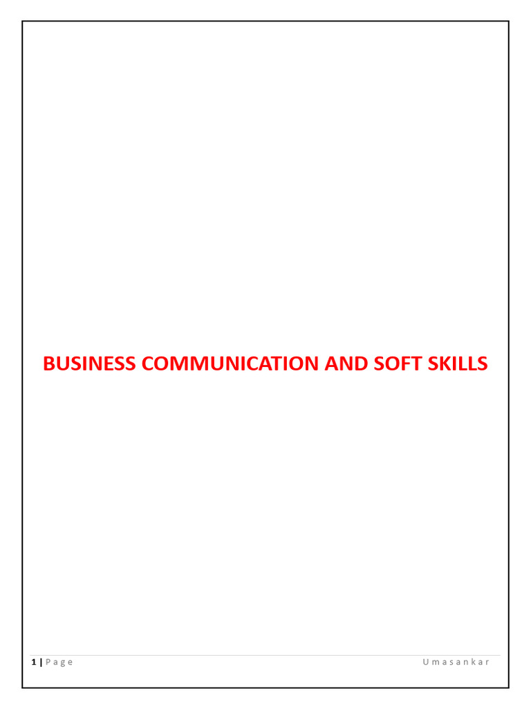 Business Communication & Soft Skills Guide | PDF | Communication ...
