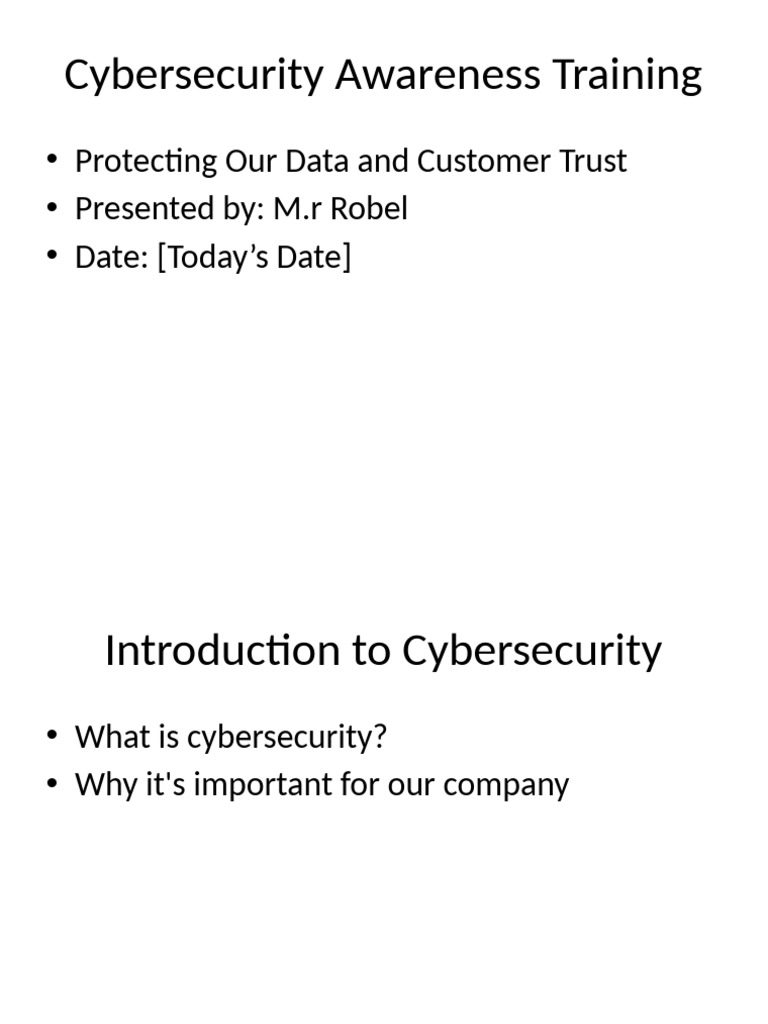 Cybersecurity Awareness Training | PDF