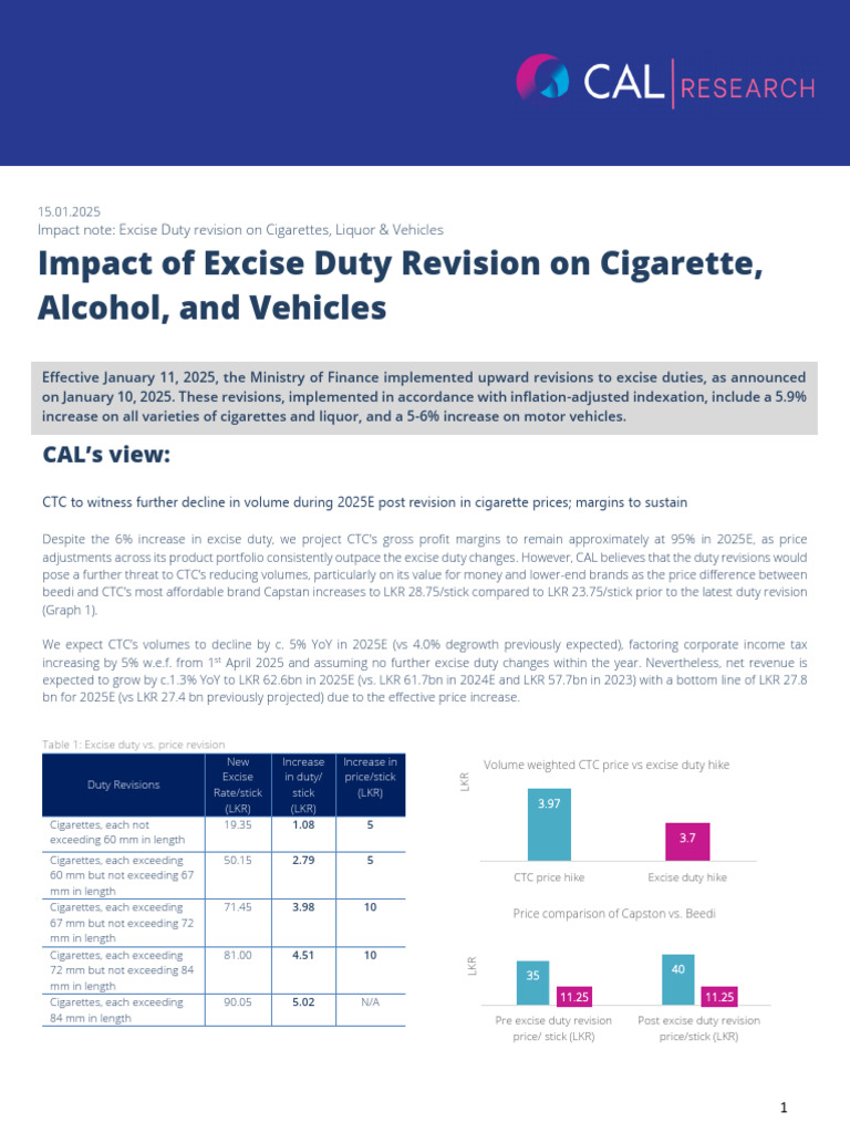 Flash Note Change in Excise Duty | PDF | Excise | Taxation