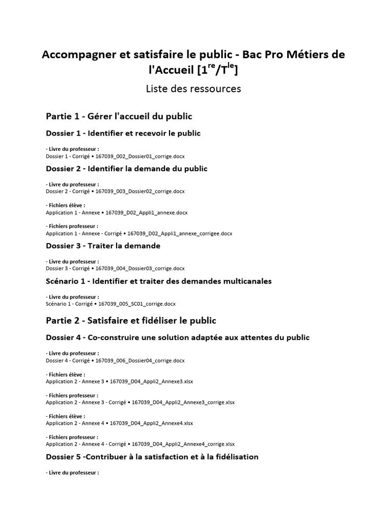 Ressources Bac Pro Métiers de l'Accueil | PDF | Informatique