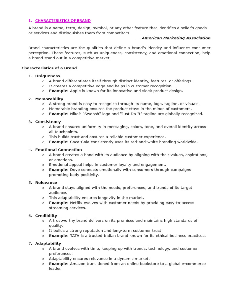 Key Characteristics of Strong Brands | PDF | Brand | Brand Management