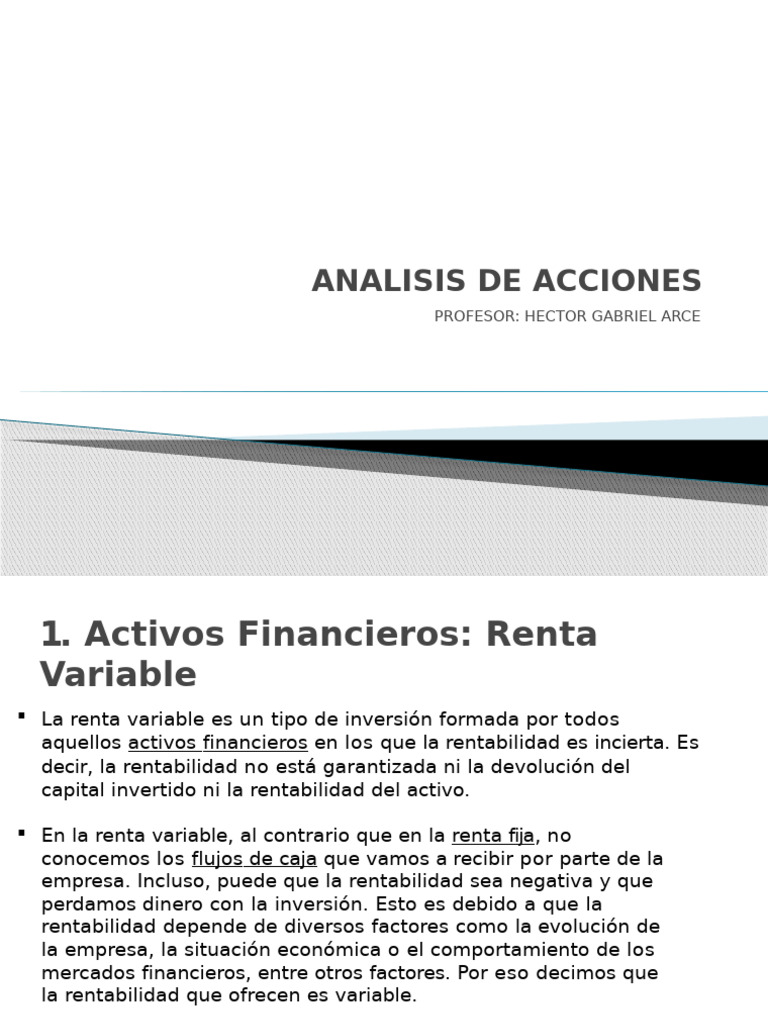 Análisis de Acciones y Renta Variable | PDF | Compartir (Finanzas ...