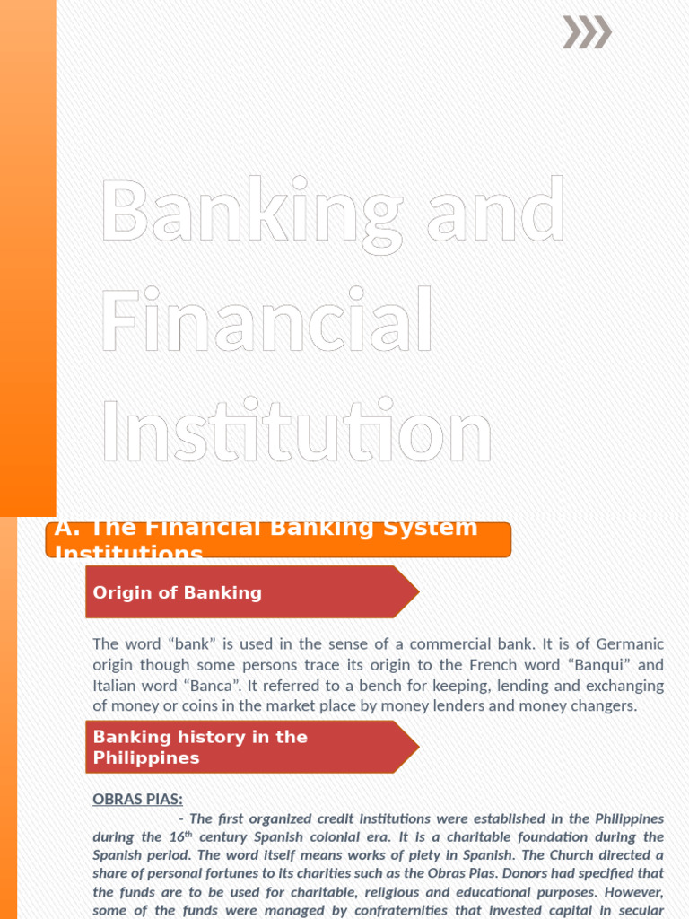 The Financial Banking System Intitutions | PDF | Banks | Savings And ...