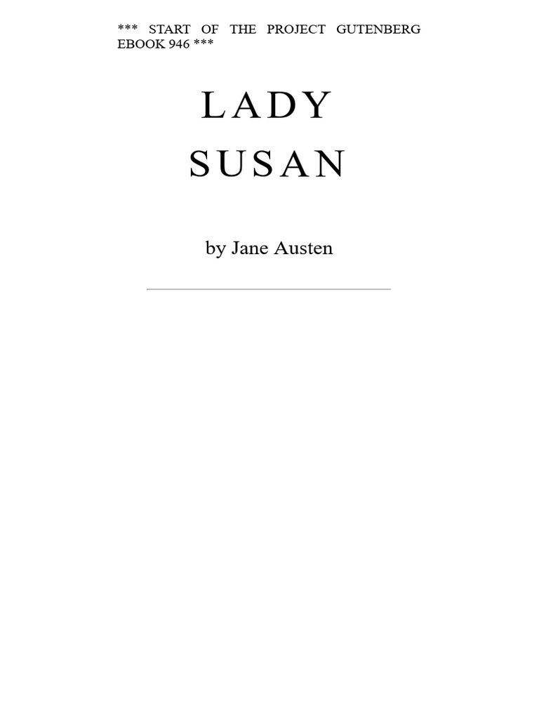 The Project Gutenberg eBook of Lady Susan, By Jane Austen | PDF | Lady ...