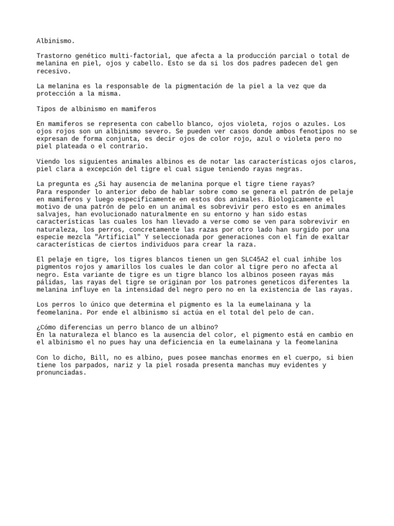 Albinismo | PDF