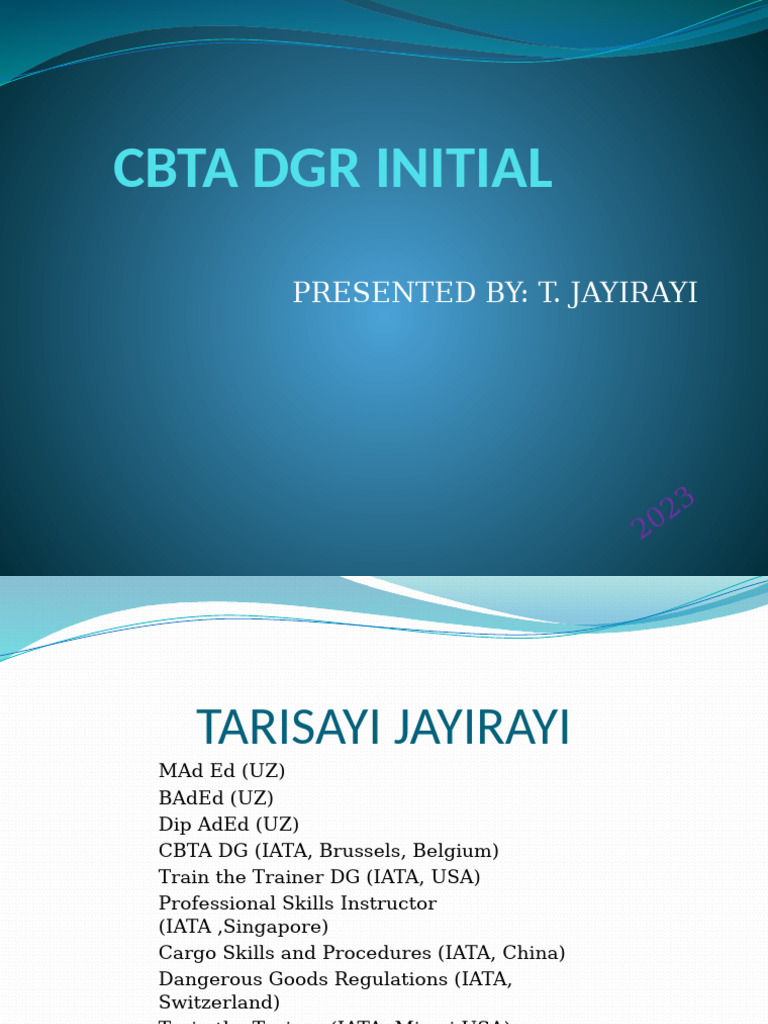 DGR INITIAL Presentation 2023 | PDF | Dangerous Goods | Radionuclide
