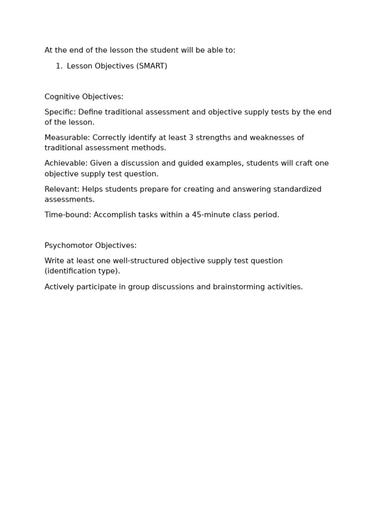 Final Objective | PDF