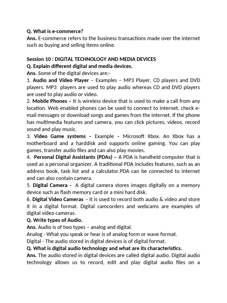 Unit 1 Digital Technology | PDF | Personal Digital Assistant | Compact Disc