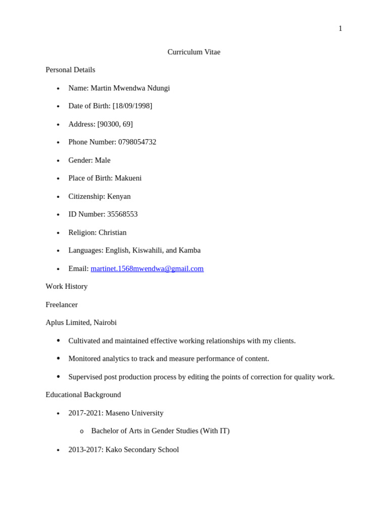 Applicant Curriculum Vitae | PDF | Learning | Cognition