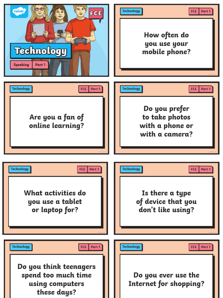 t-1722781742-b2-first-fce-speaking-part-1-technology-b2_ver_1 | PDF | English As A Second Or ...