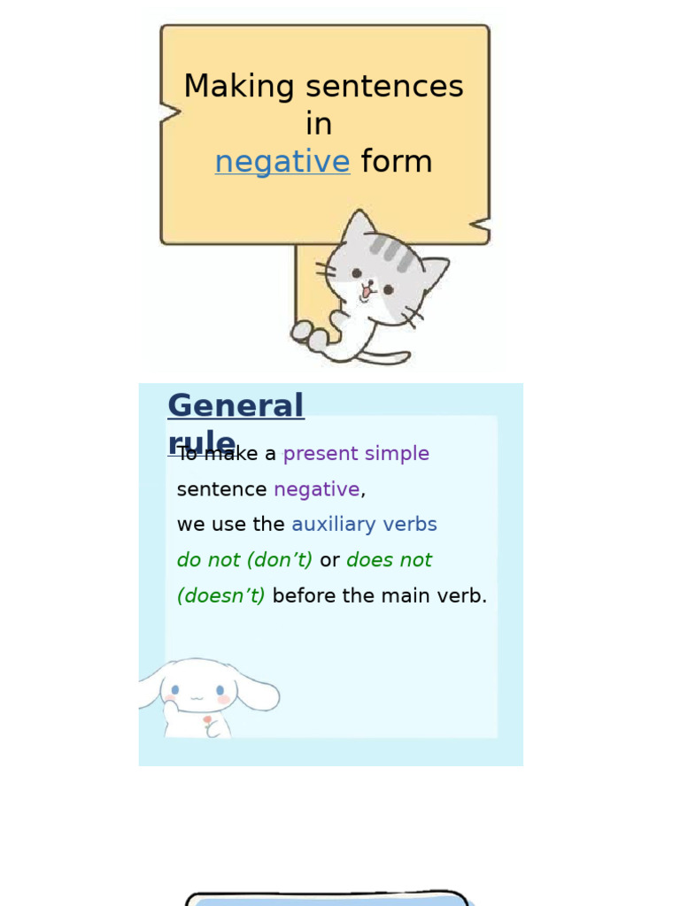 Negative Sentences | PDF