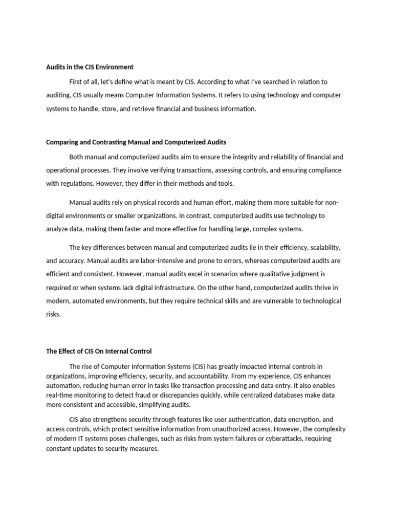 cis environment | PDF | Audit | System