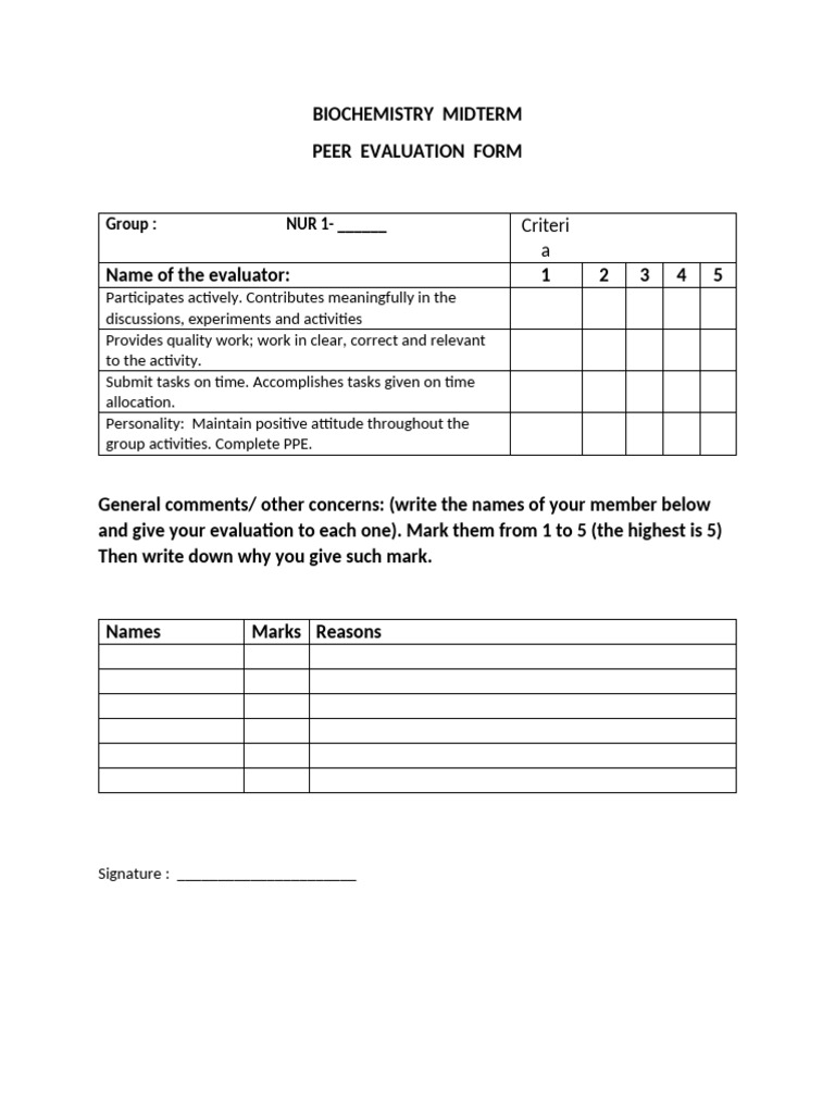 Evaluation Form (1) | PDF
