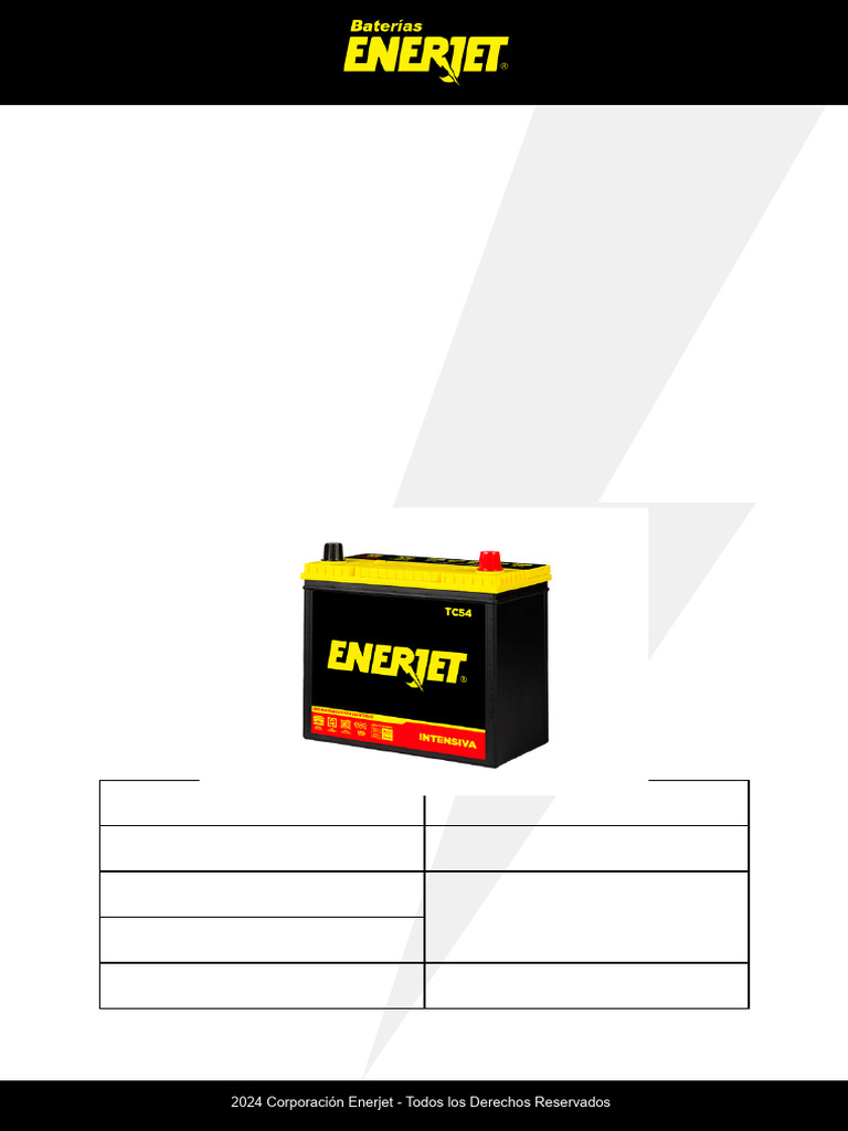 Batería Enerjet TC54: Potencia y Durabilidad | PDF