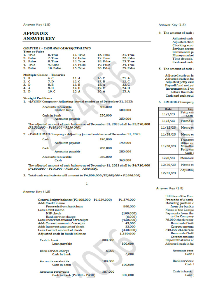 For Practice Cash and Ar | PDF