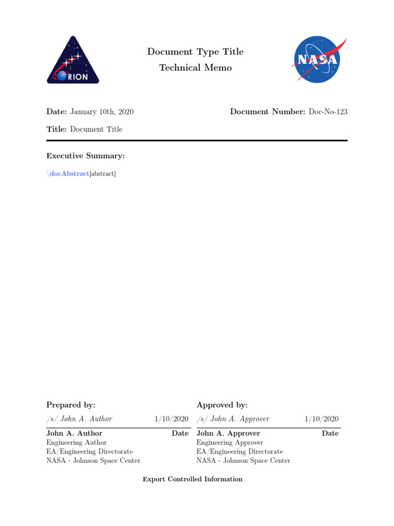 NASA Technical Memo Doc-No-123 | PDF