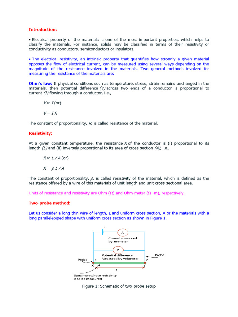 Measuring Electrical Resistivity Methods | PDF | Electrical Resistivity ...