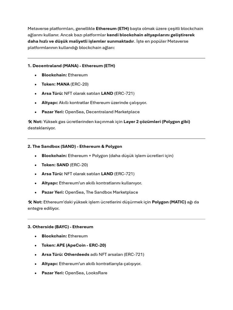 Metaverse Platformları | PDF