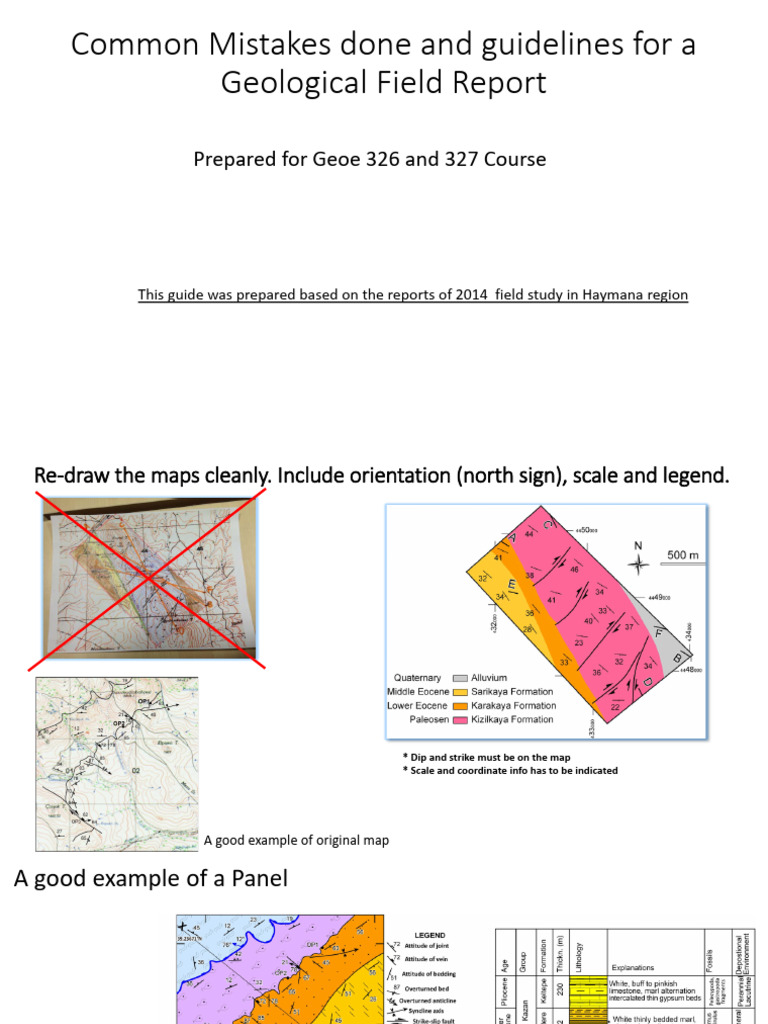 Geological Field Report Guidelines | PDF | Fault (Geology) | Map